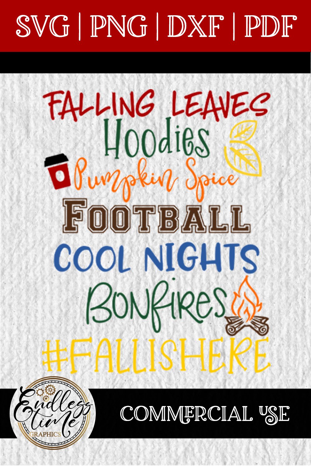 Fall Word Collage SVG Cut File