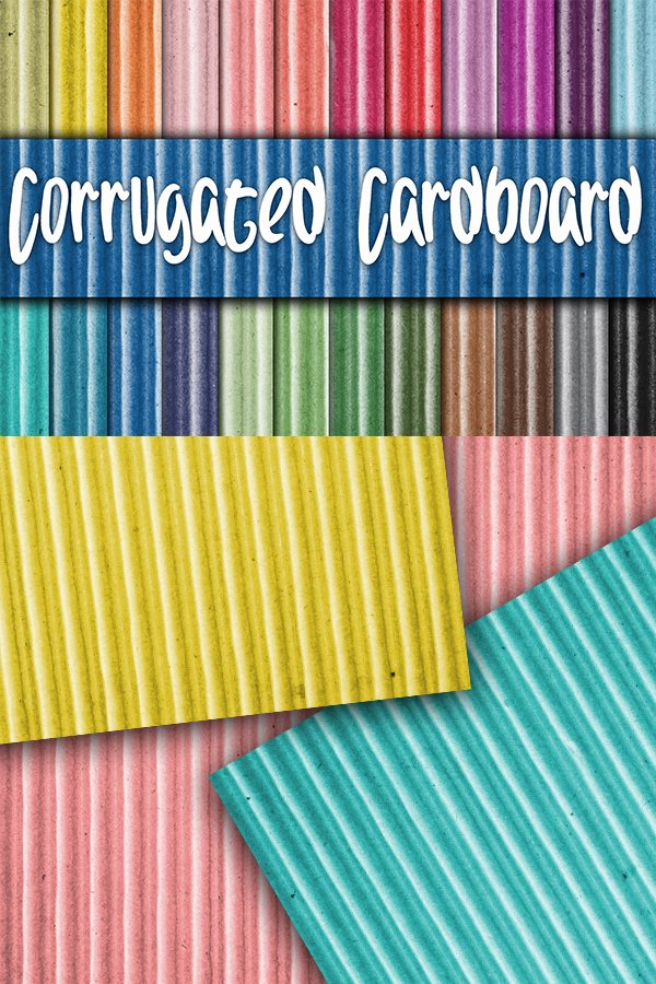 Corrugated Cardboard Colorful Digital Paper Textures