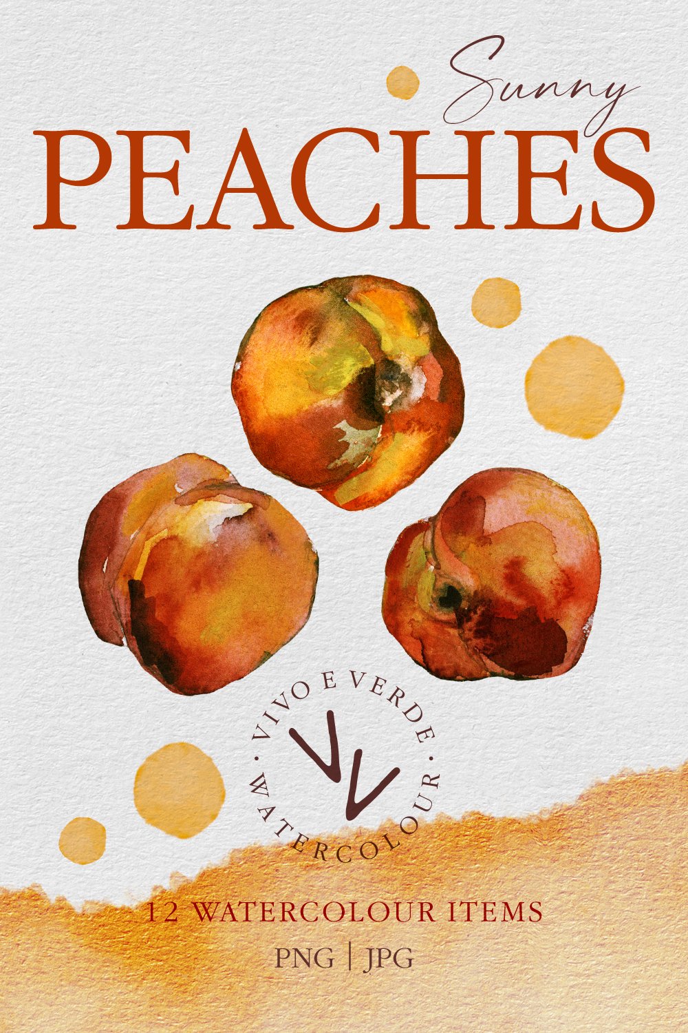 12 peach watercolor designs