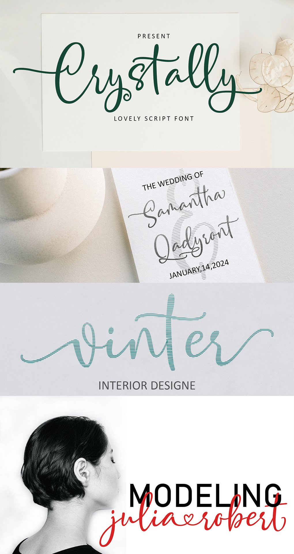 4 Style Crystally Calligraphy