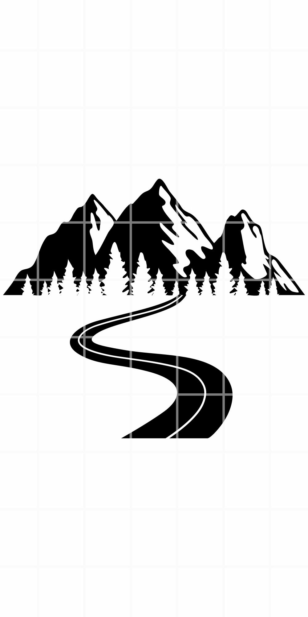 Highway in mountains svg. Forest road svg. Road (2174401)