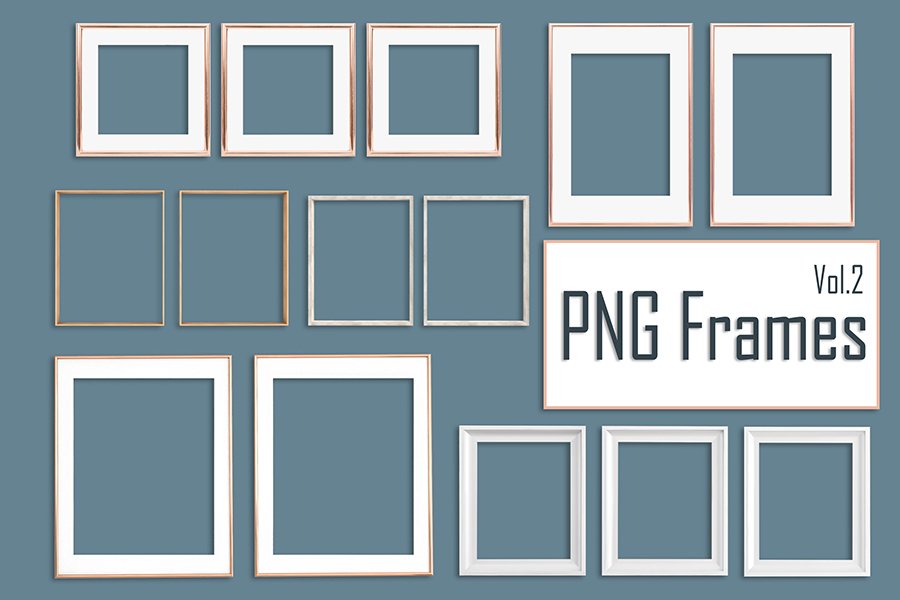 6 PNG Frames with a Transparent Background, PNG Frames Set