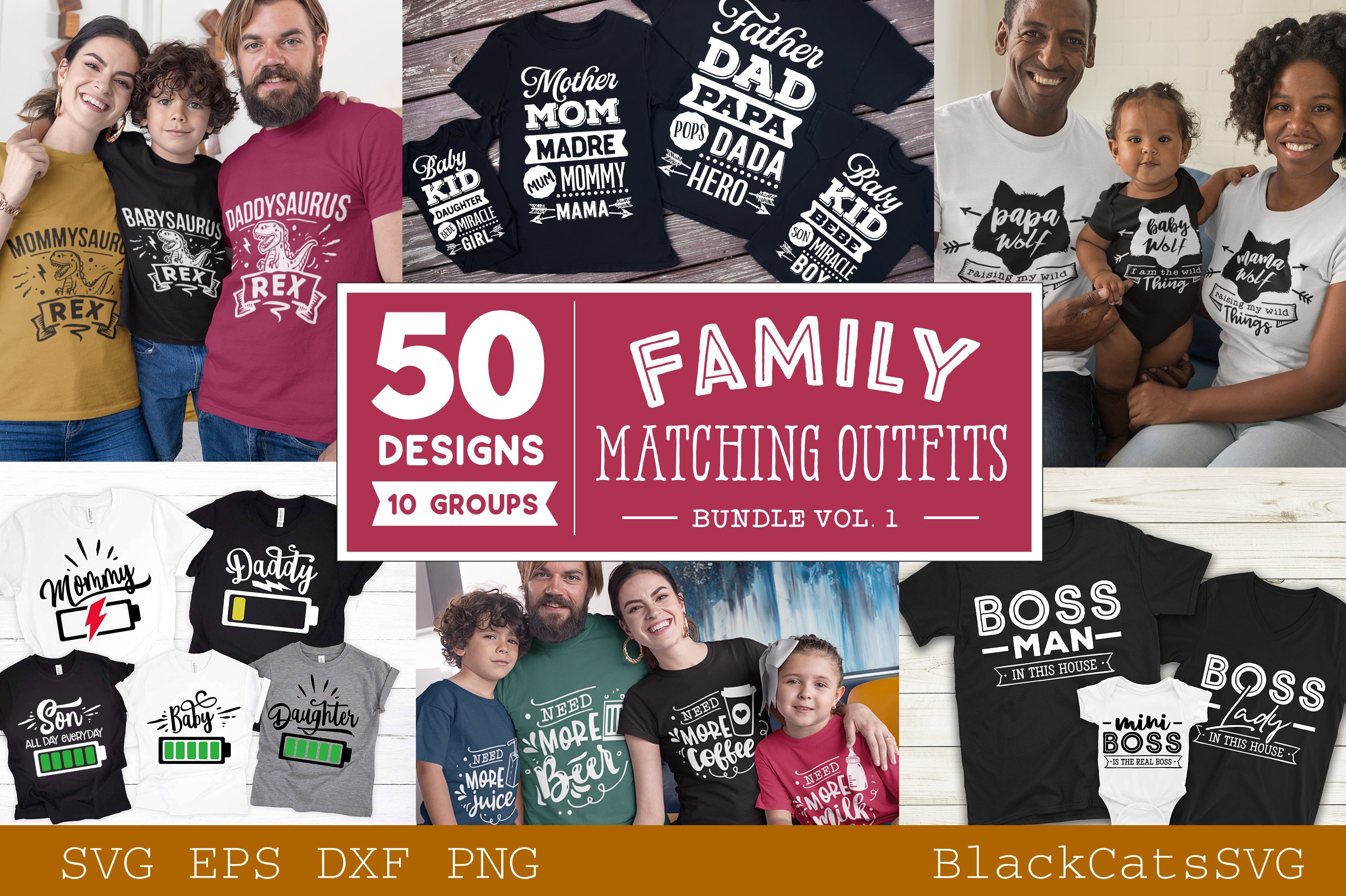 Family matching outfits SVG bundle 50 designs vol (456529)