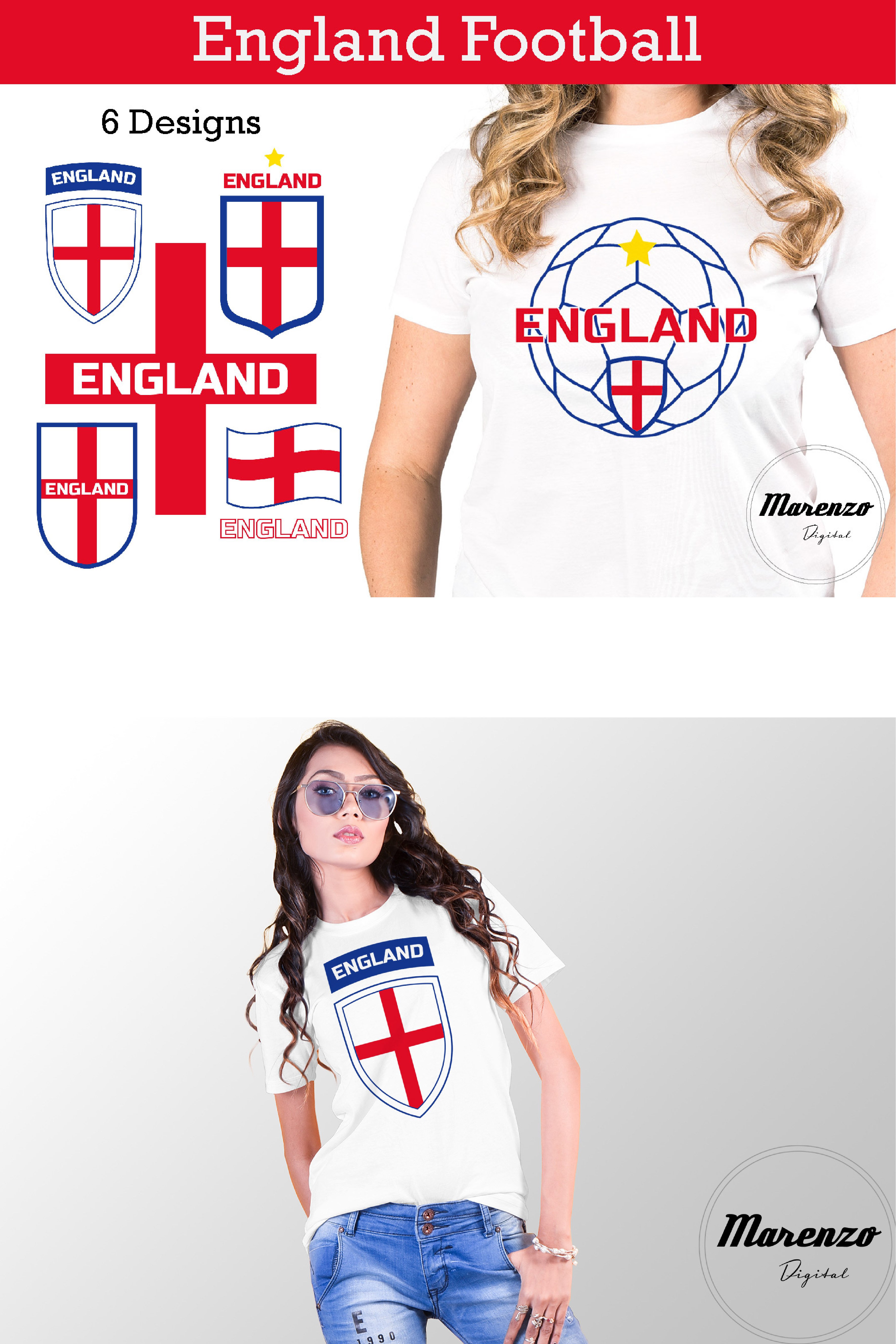 England Football Designs - PNG - Sublimation - Clipart