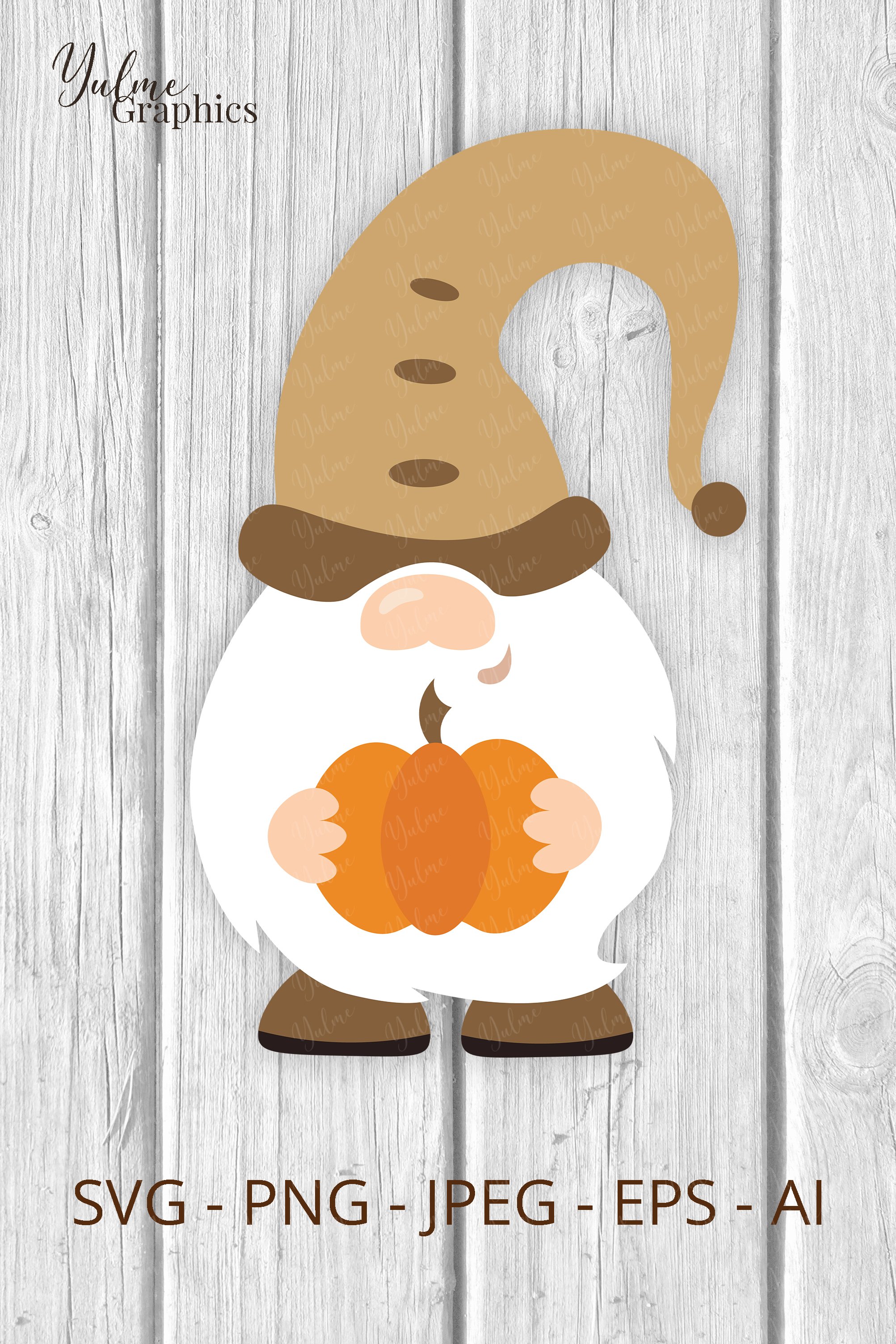 Fall gnome SVG. Autumn gnome with a pumpkin.