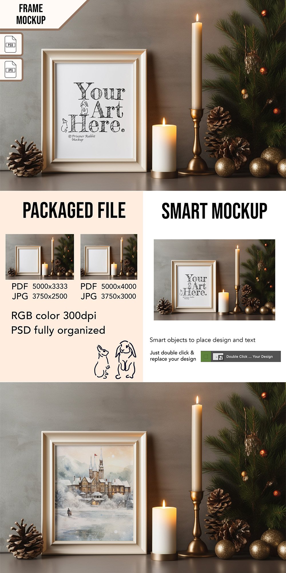 Frame Smart Mockup PSD & JPG Template Graphic (2781278)