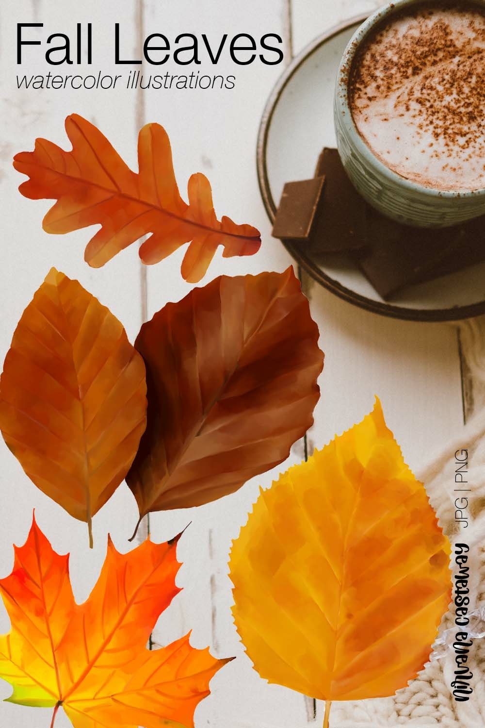 Download Fall Watercolor Brown Leaves Illustrations now