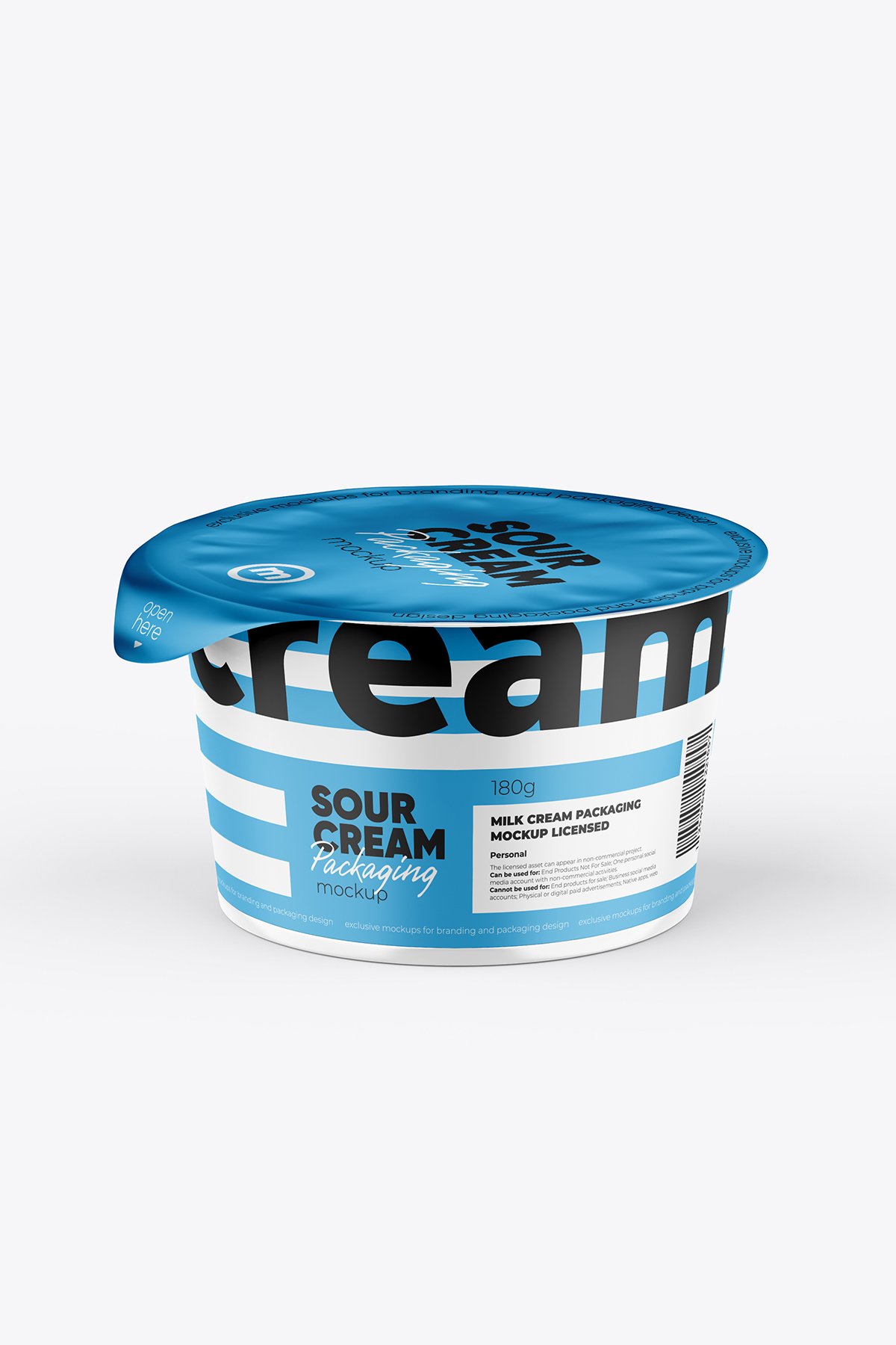 180g Sour Cream Package Mockup (1951696)