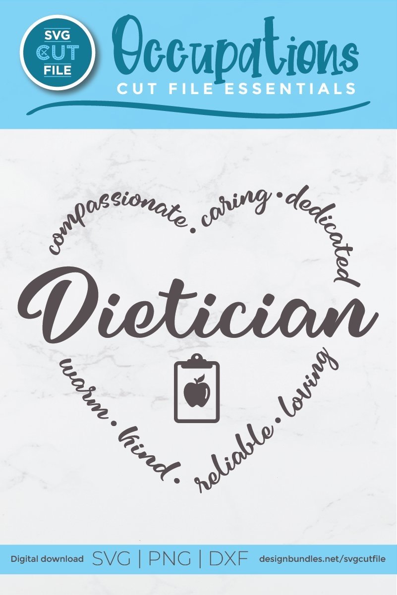 Dietician svg - a Registered Dietician SVG file with heart