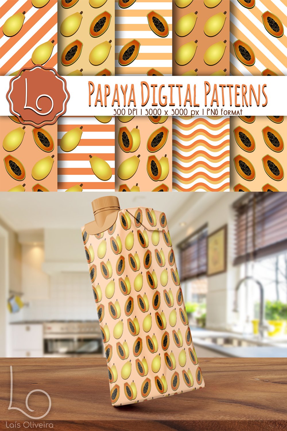10 Papaya Digital Patterns