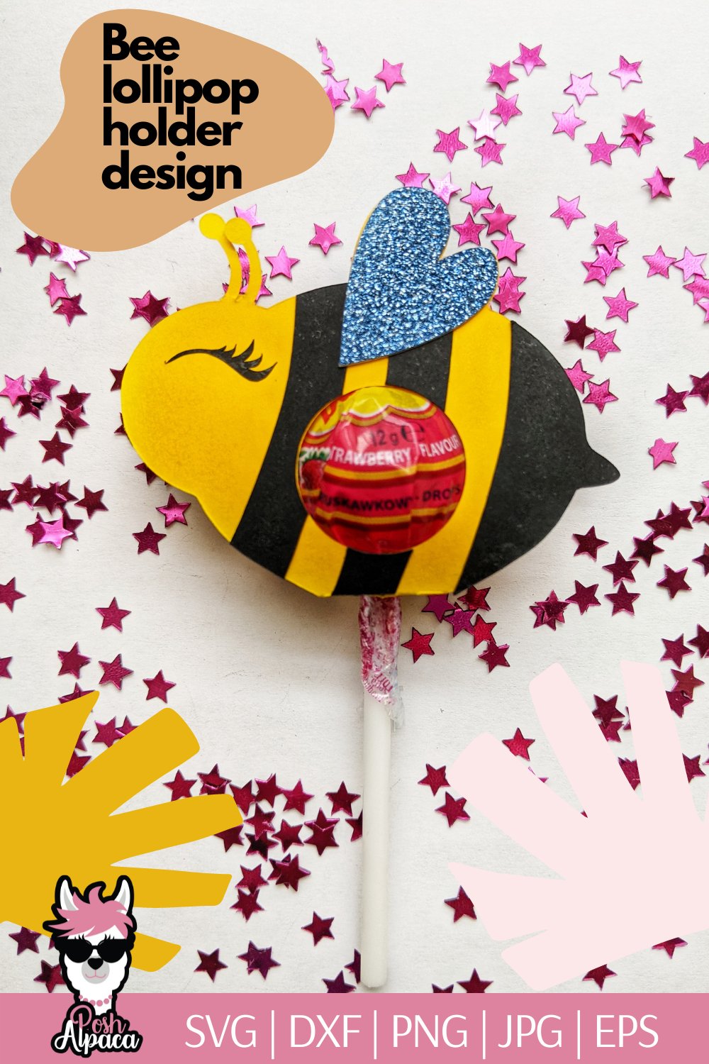 Cute Bee lollipop holder SVG for kids