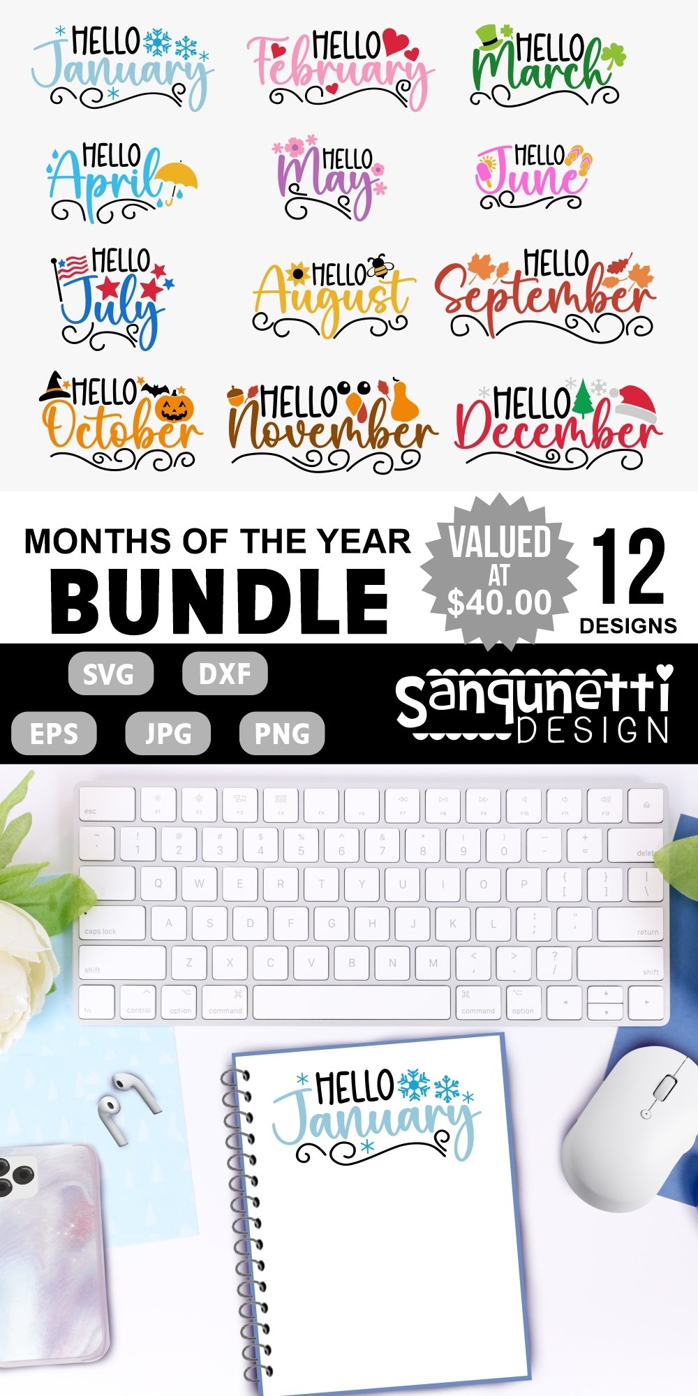 Months of the year | Calendar headers