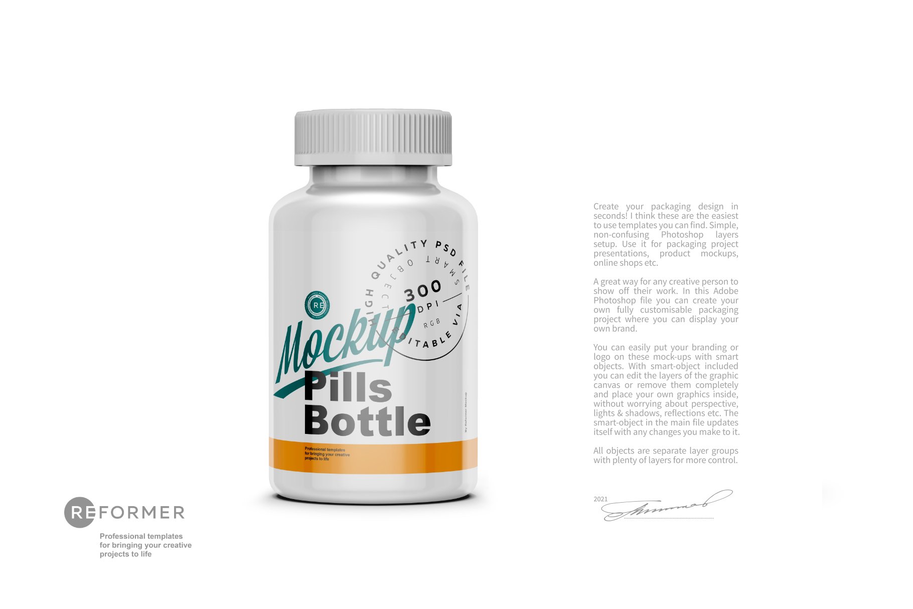 Glossy Plastic Pills Bottle Mockup (1556322)