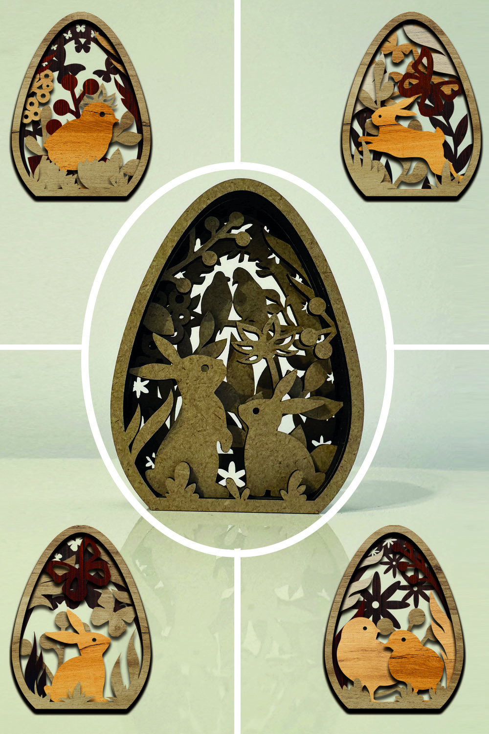 Easter Eggs Set, Decorative Multilayer Templates