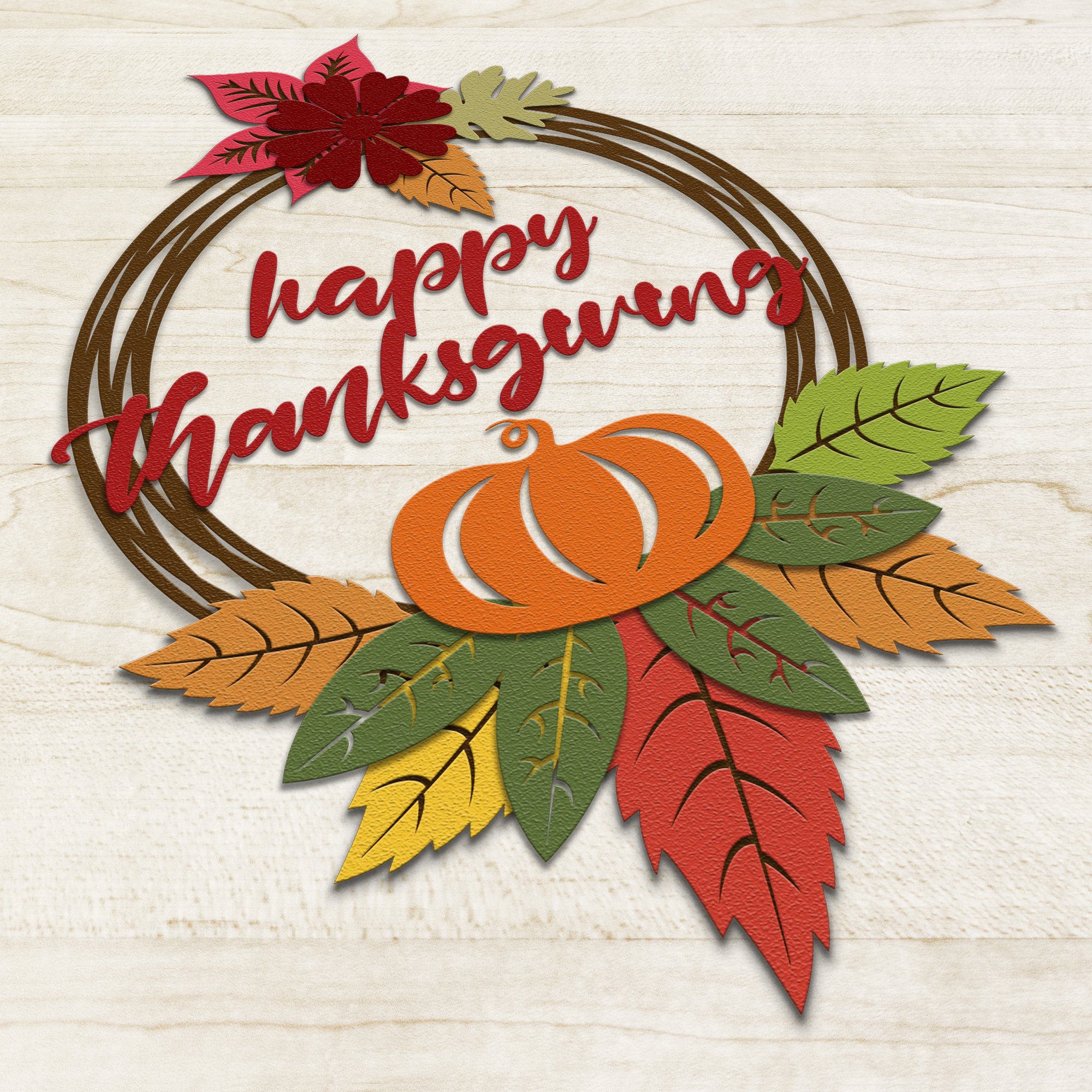 WREATH Thanksgiving Multilayer Laser Cut Files
