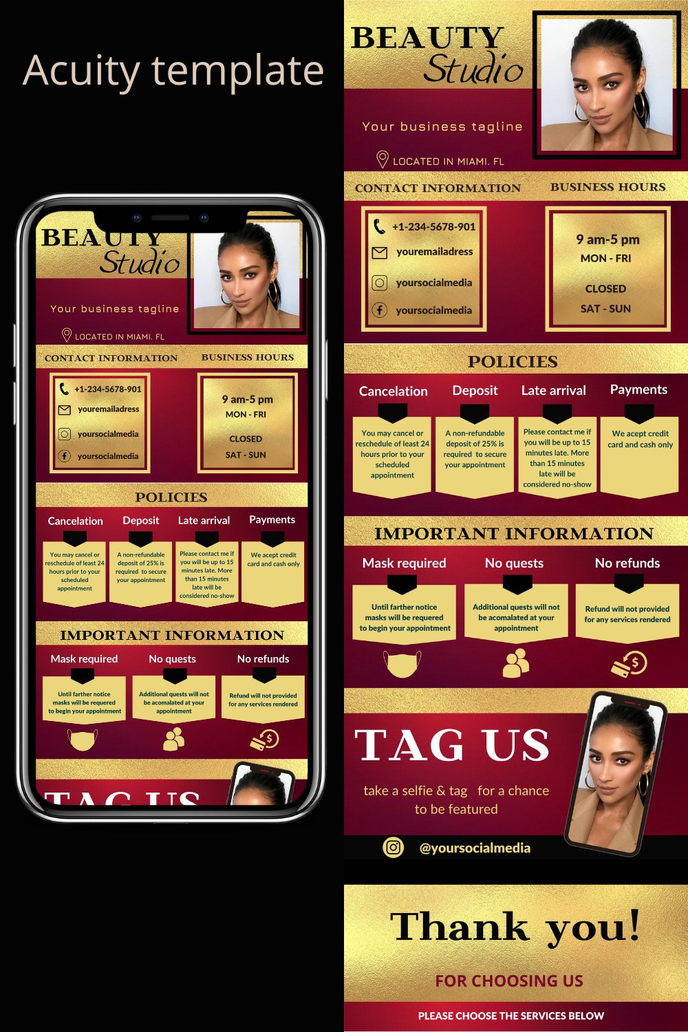 Acuity scheduling design Burgundy, Nail acuity site design