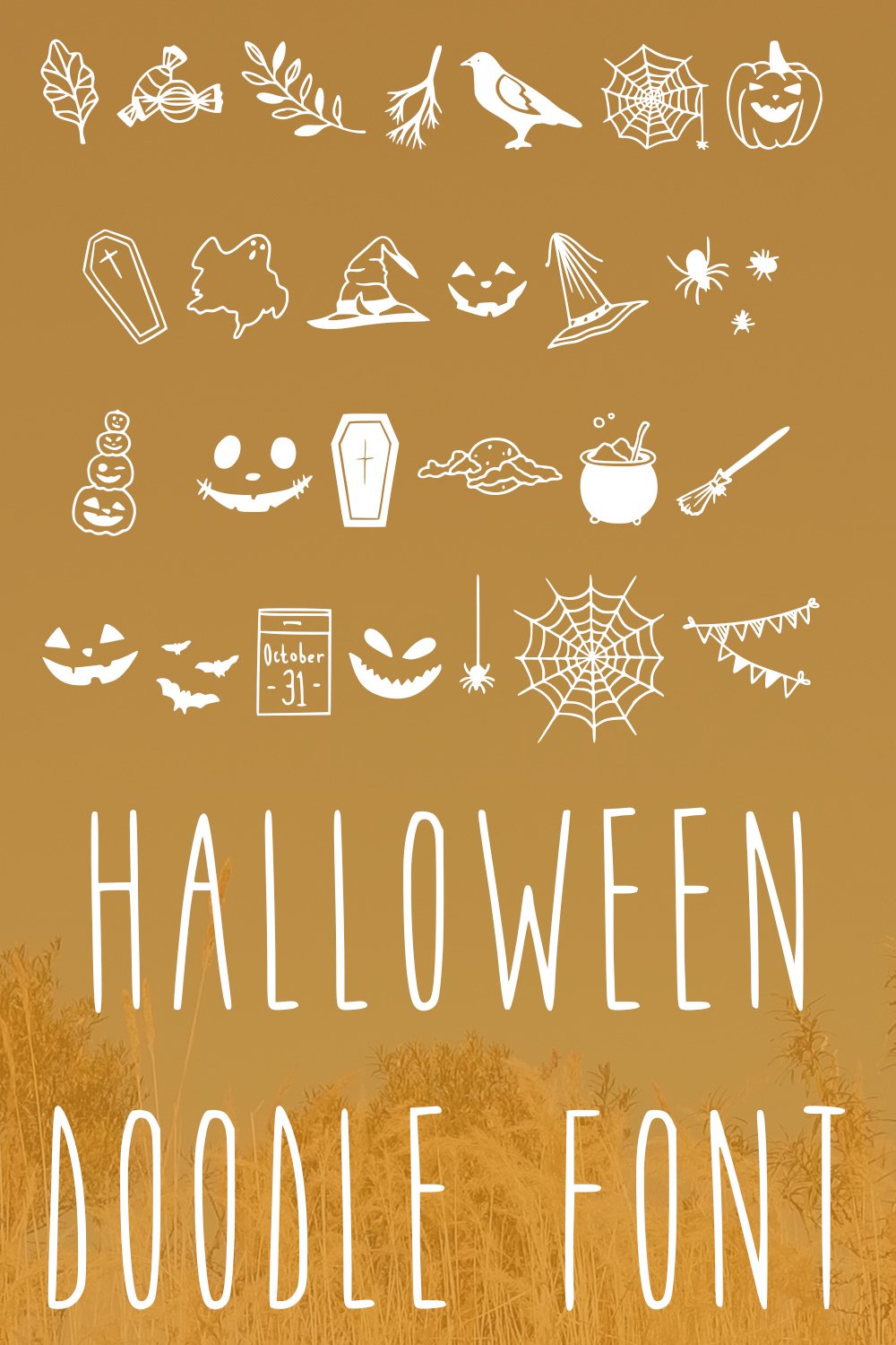 Halloween doodle font in ttf and otf