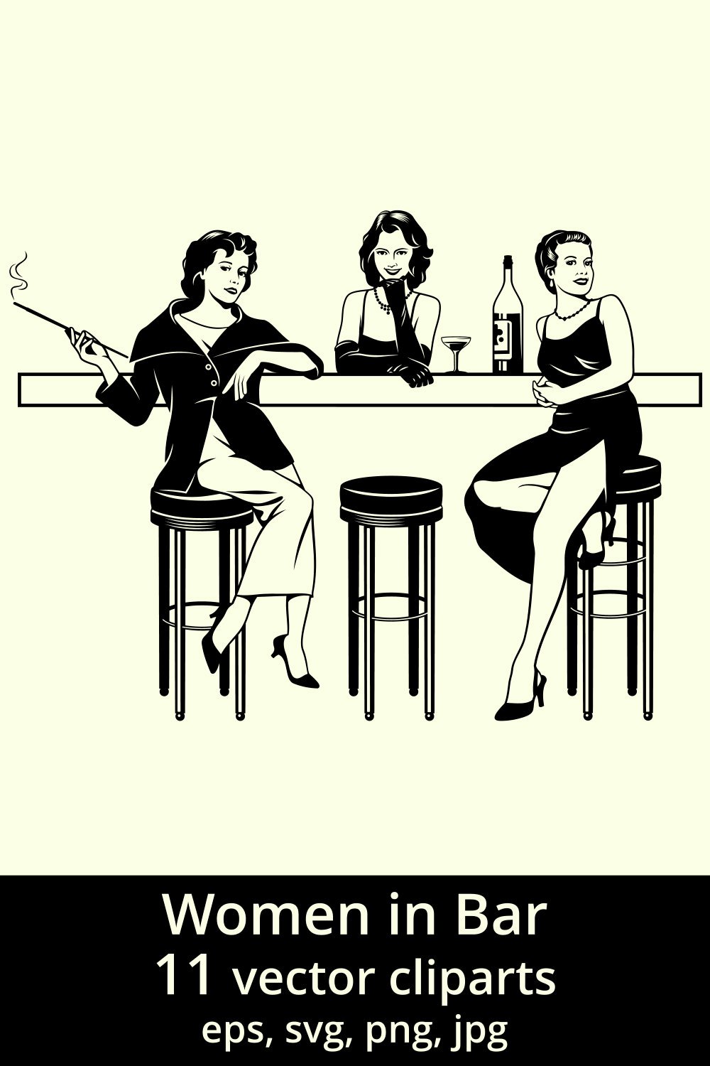 Women in Bar, Nightclub, Cafe svg