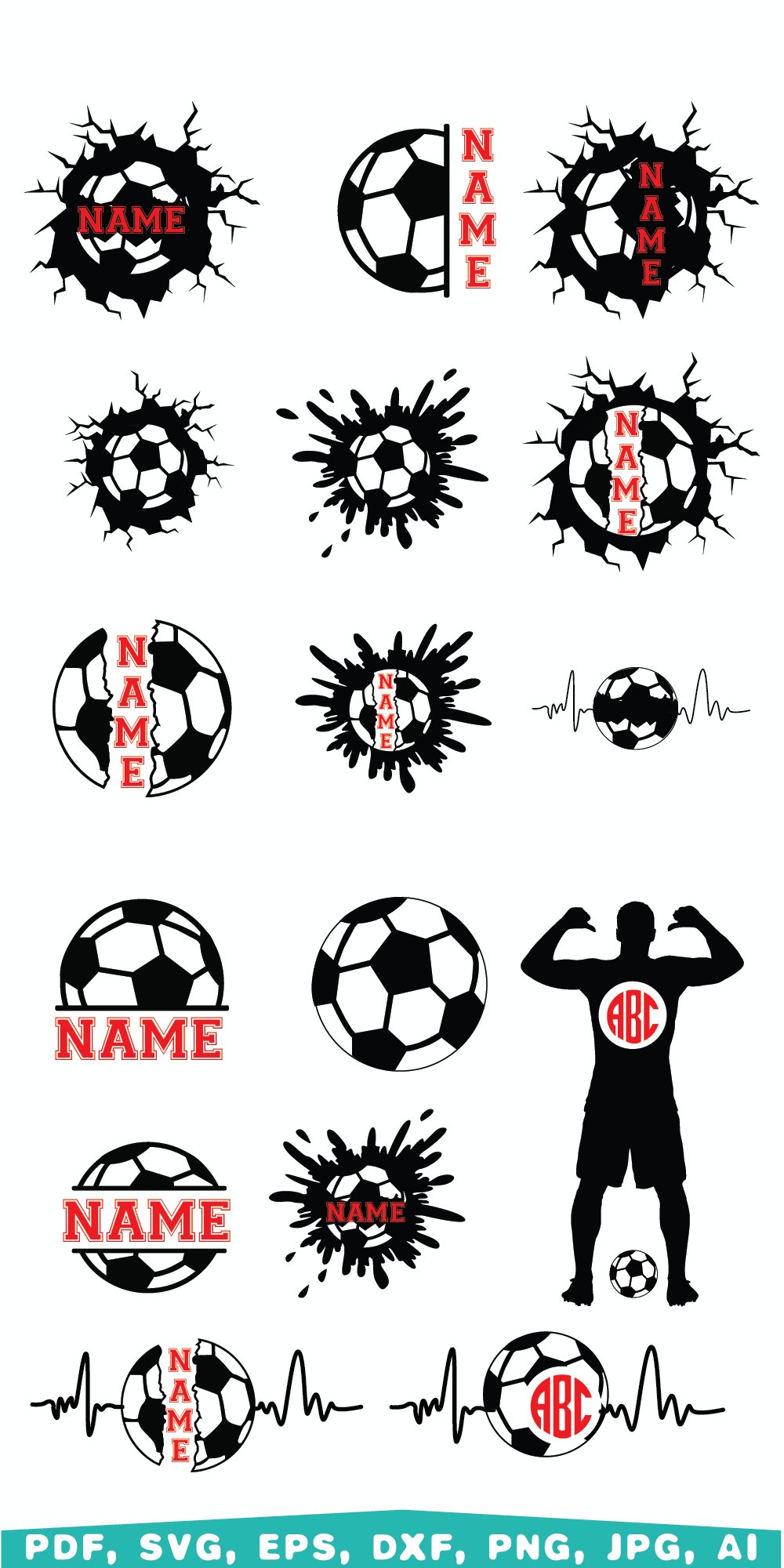 Soccer svg bundle, Soccer mom svg, Soccer monogram svg