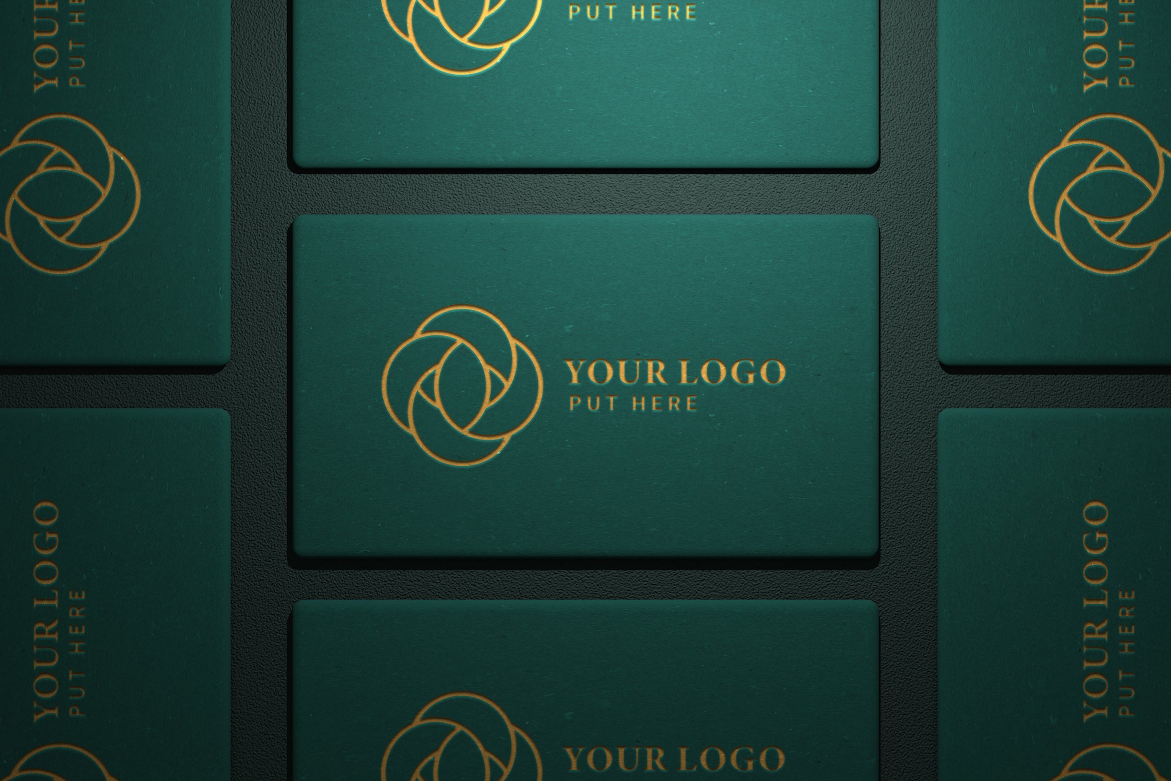 papper green card business logo mockup psd