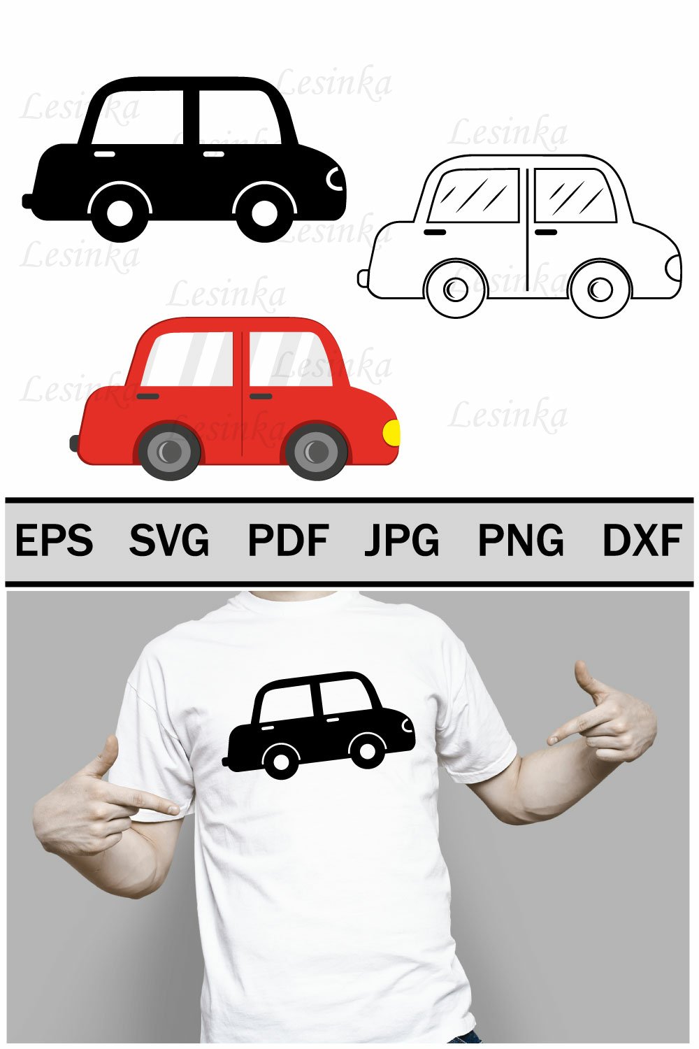 Car, clipart for printing, svg, contour coloring, stencil