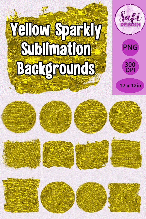 Sparkly Sublimation Backgrounds in Yellow