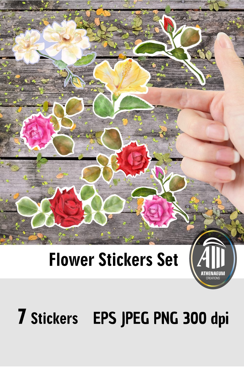 Printable Flower stickers| Floral Stickers| Flower Bundle