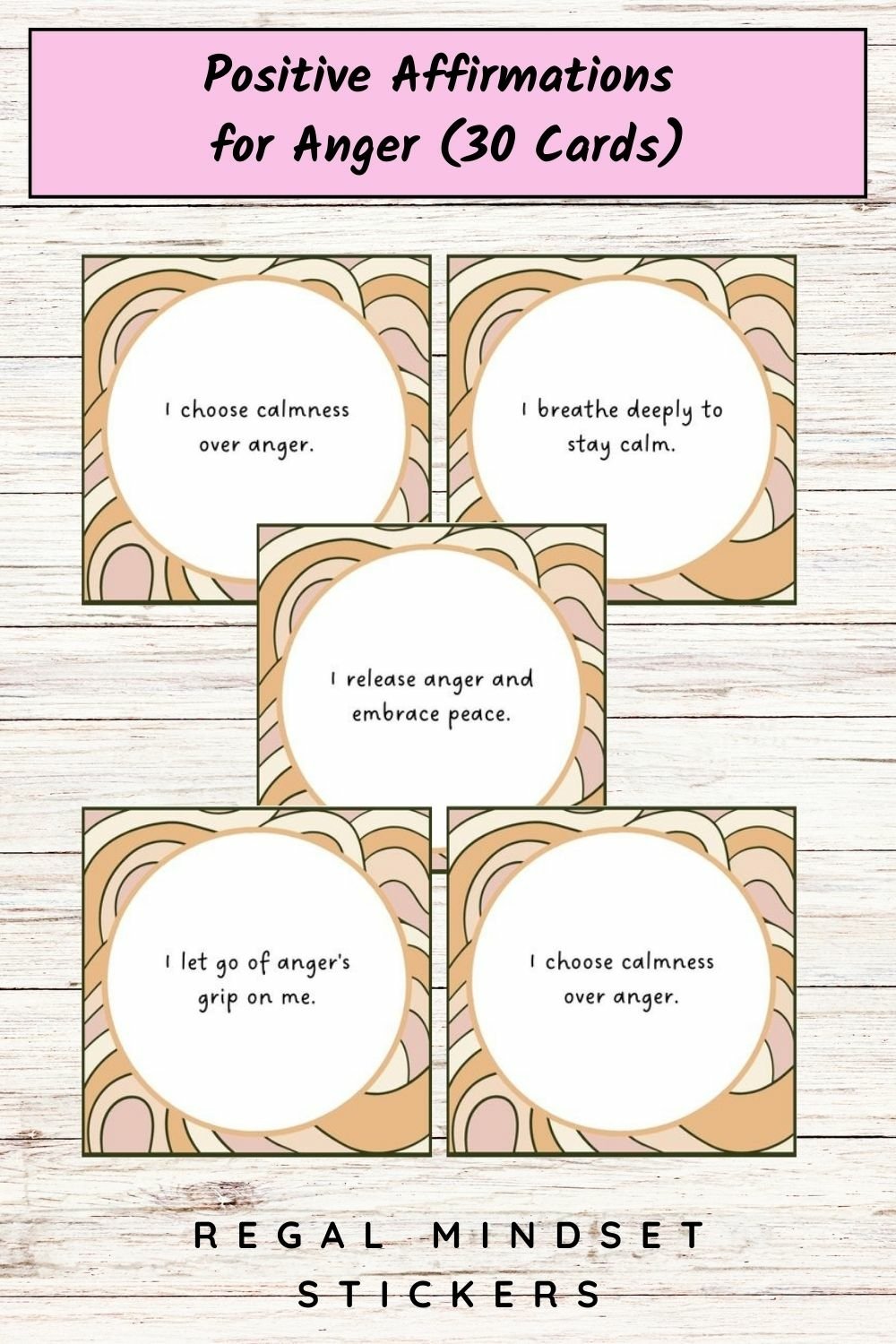 Positive Affirmations for Anger - 30 Printable Cards