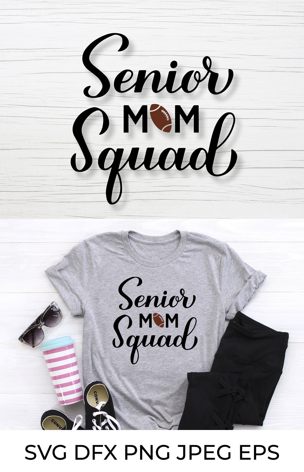 Senior mom squad. Football mom. Sports mom. Football SVG