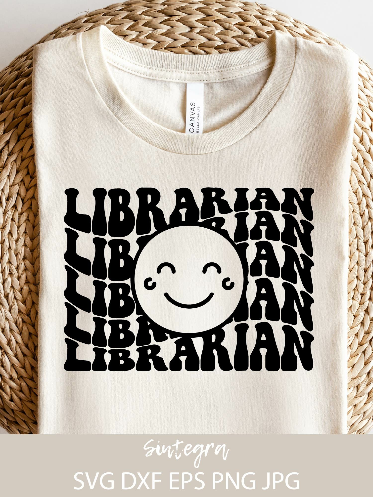Librarian SVG Cut File With Smiley Face