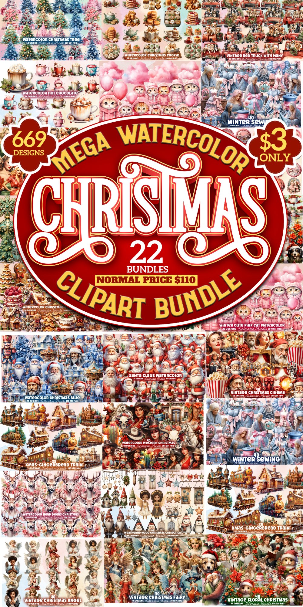 Christmas Mega Bundle, Mega Christmas SVG Bundle, Christmas
