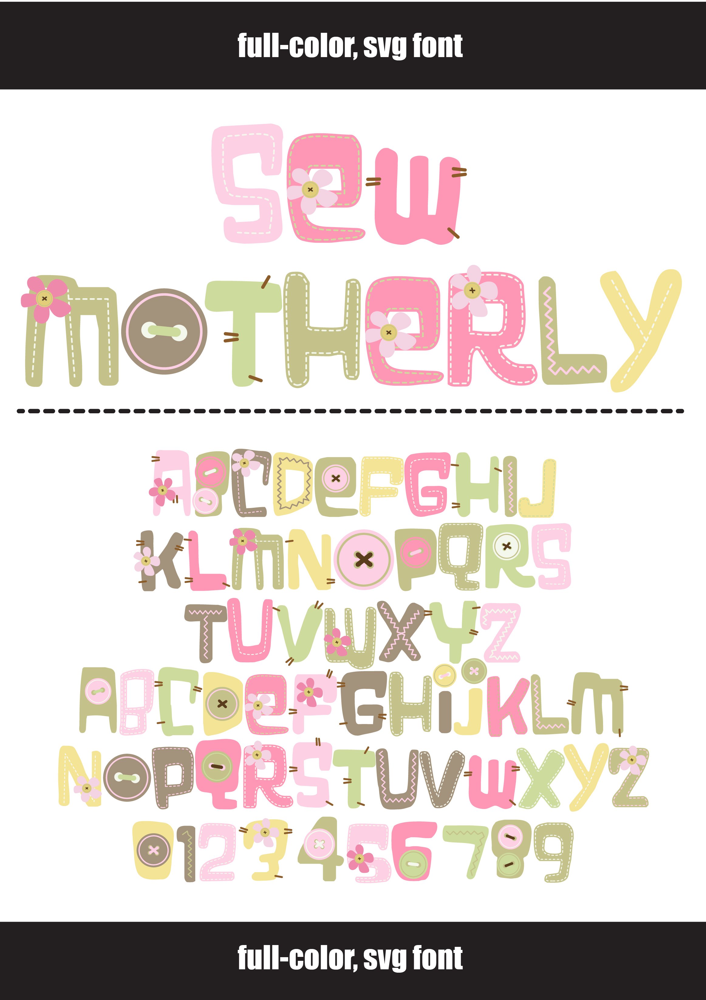 Flower Themed Full Color SVG Font