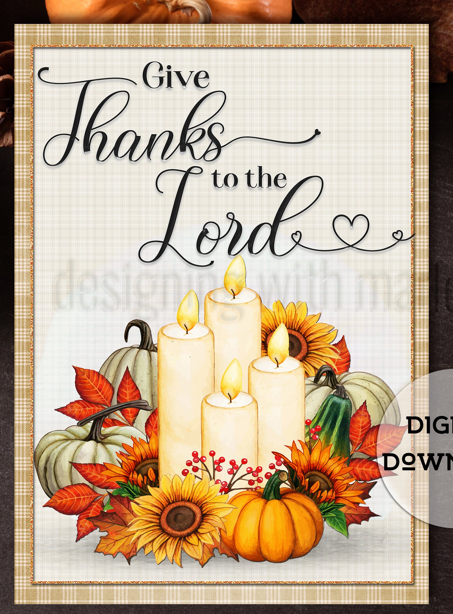 Give Thanks to the Lord 5x7 Thanksgiving Greeting Card