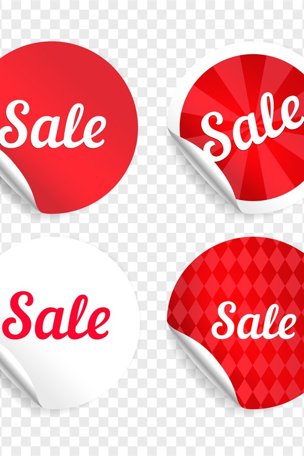 Red sale stickers promo badges