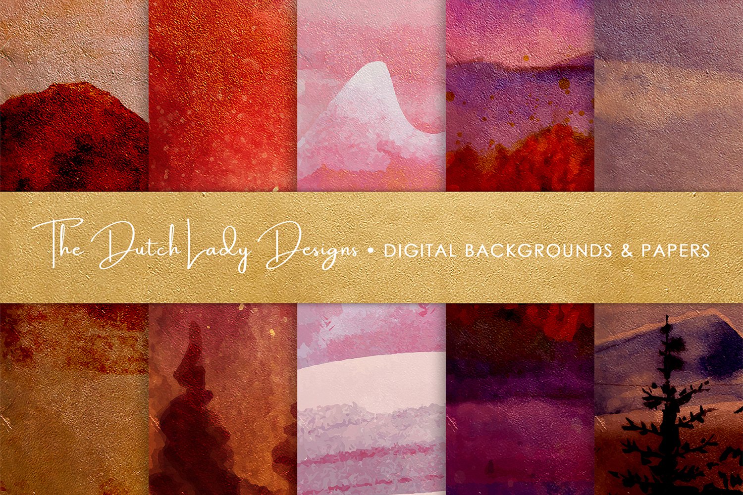 Digital Backgrounds & Papers - Winter Landscape