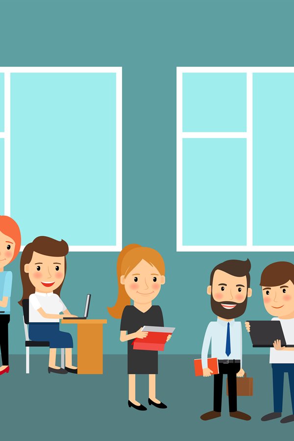 Big office cartoon illustration