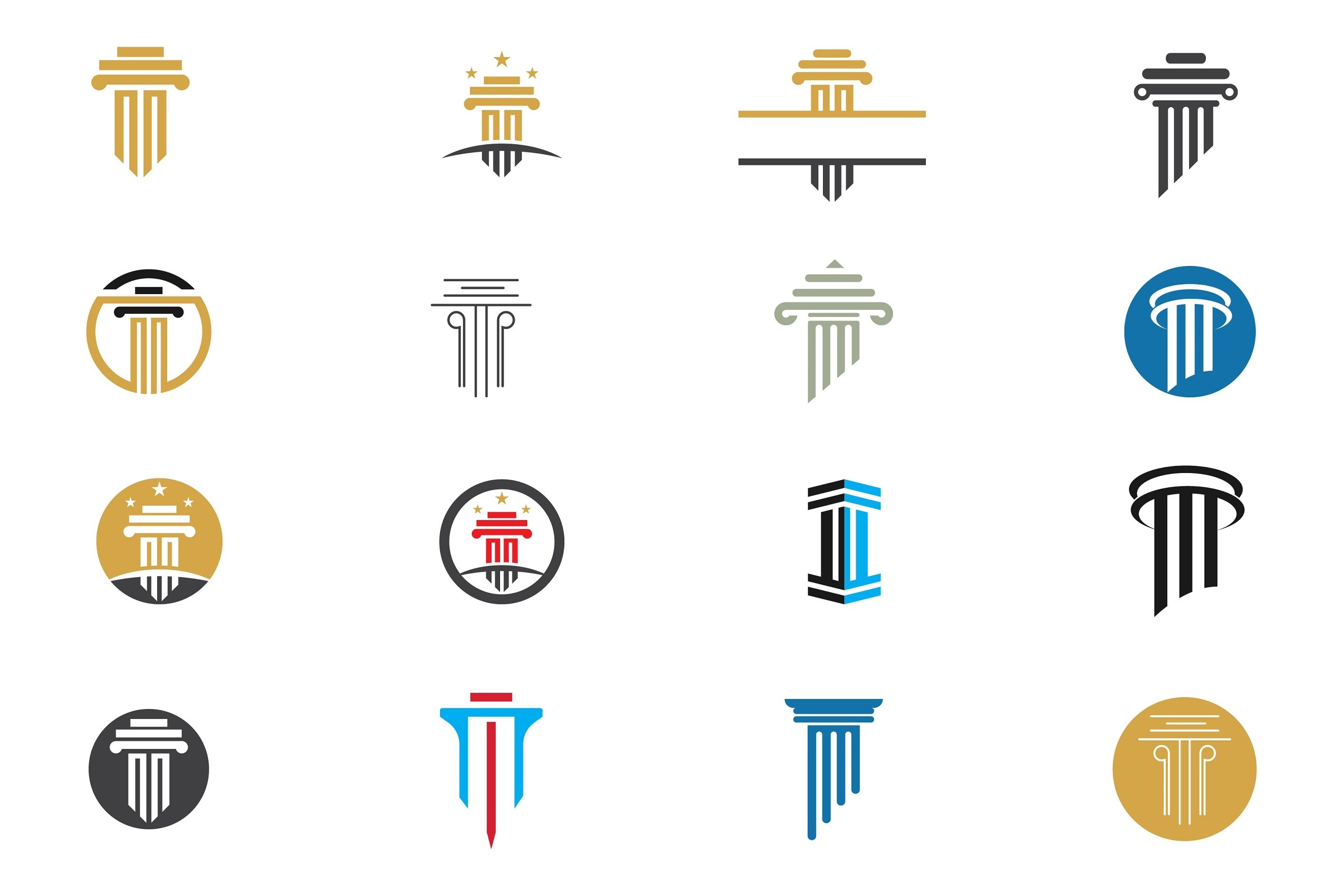 Pillar logo and symbol vector