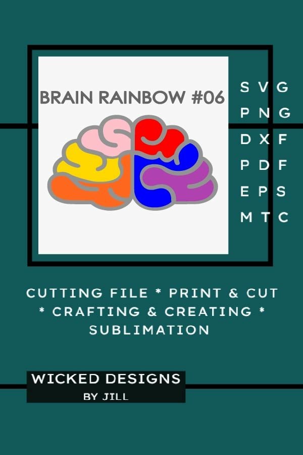 SVG CUT FILE BRAIN RAINBOW NEURODIVERSITY AUSTISM CRICUT SIL
