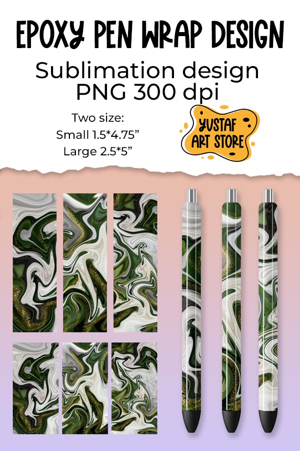 6 design epoxy pen wrap sunflower and butterfly