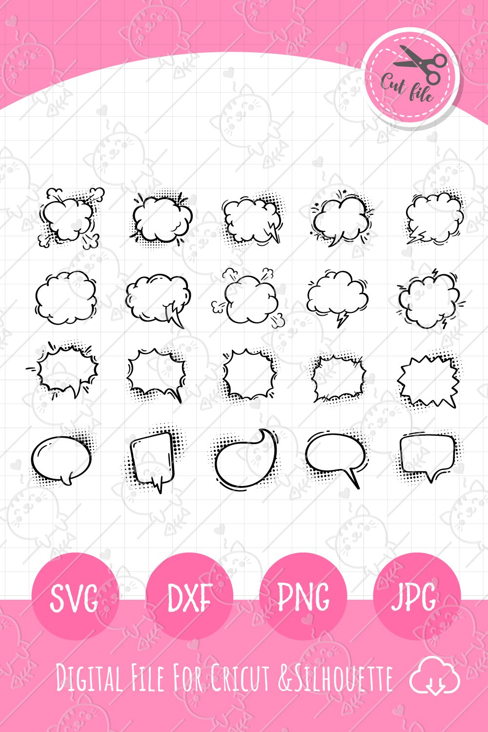 Comic Speech Bubble SVG | Dialogue Element | Svg (2836326)