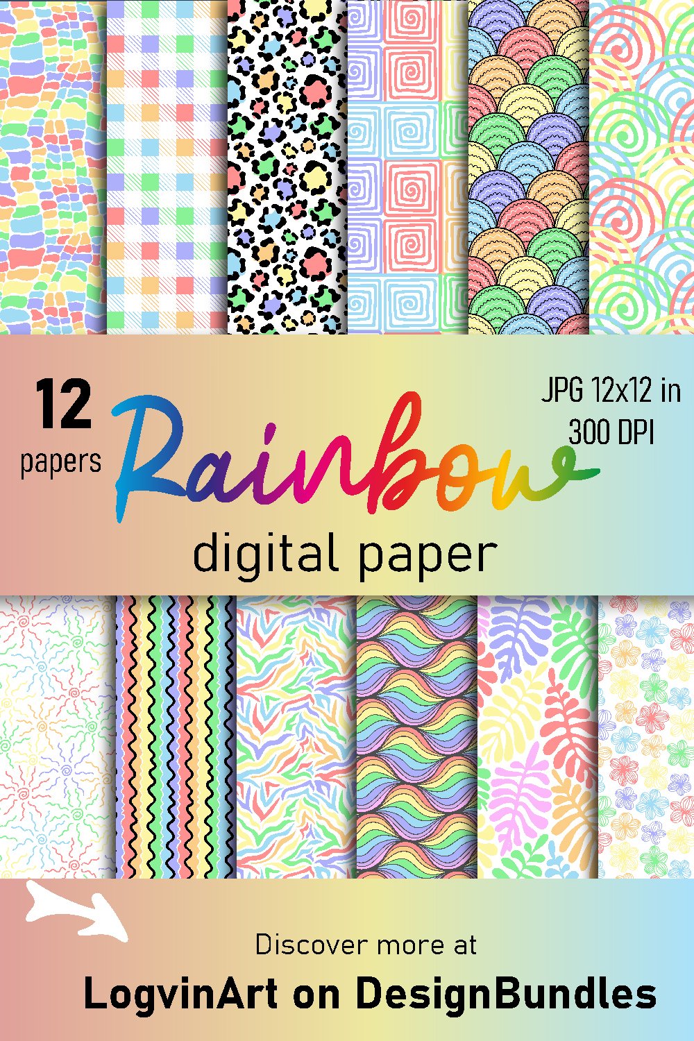 Rainbow pastel patterns|LGBTQ pride Digital Paper