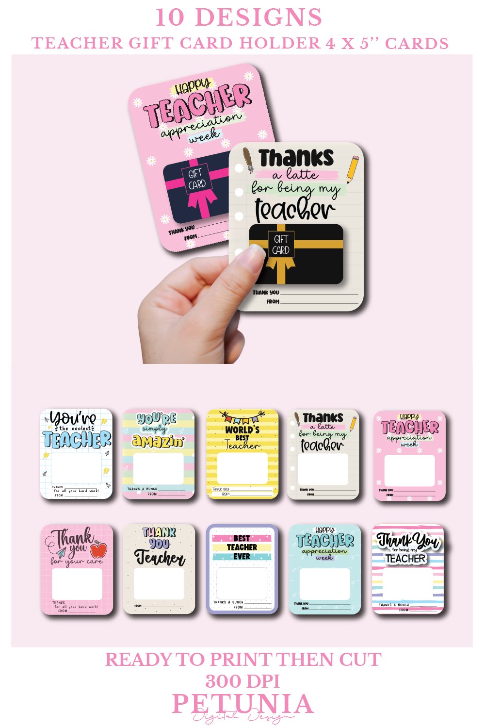 Teacher Gift Card Holder Bundle | Teacher Appreciation