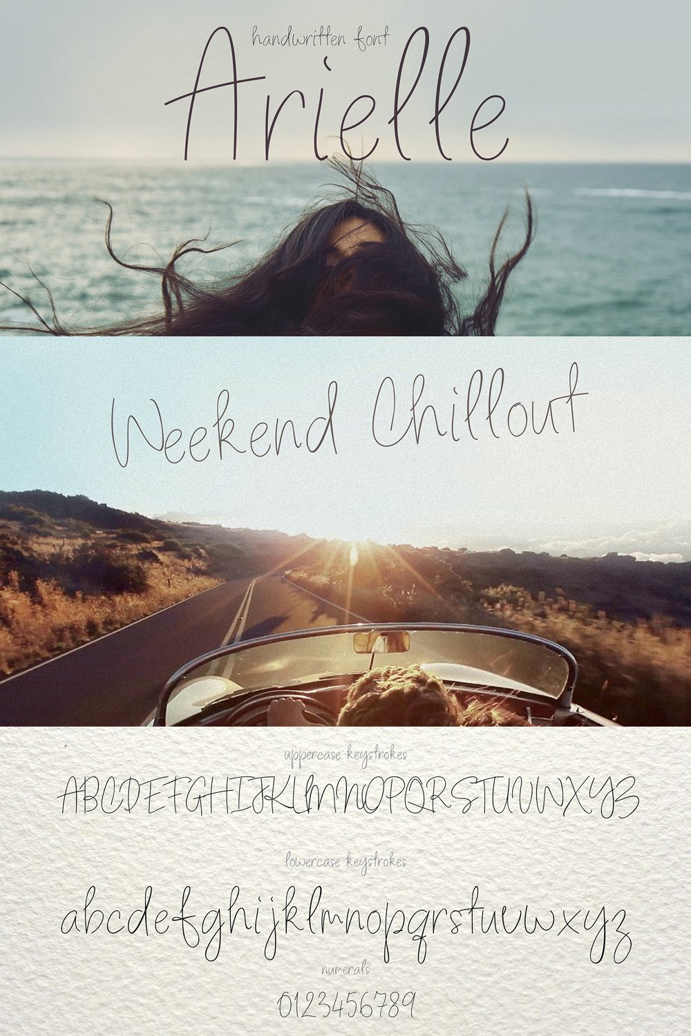 Ariel handwritten font