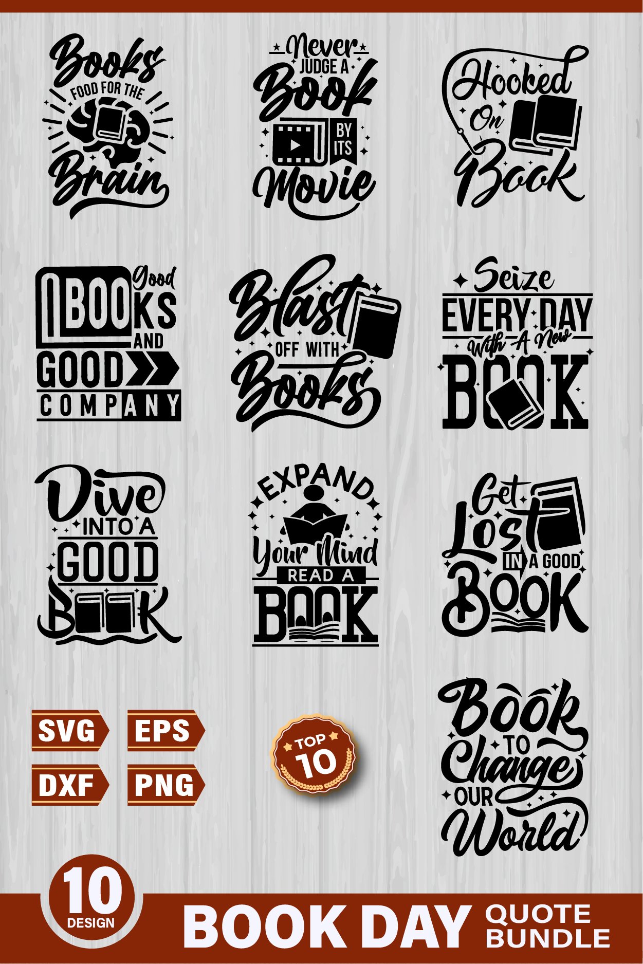 Book day Quote SVG Bundle - Book SVG