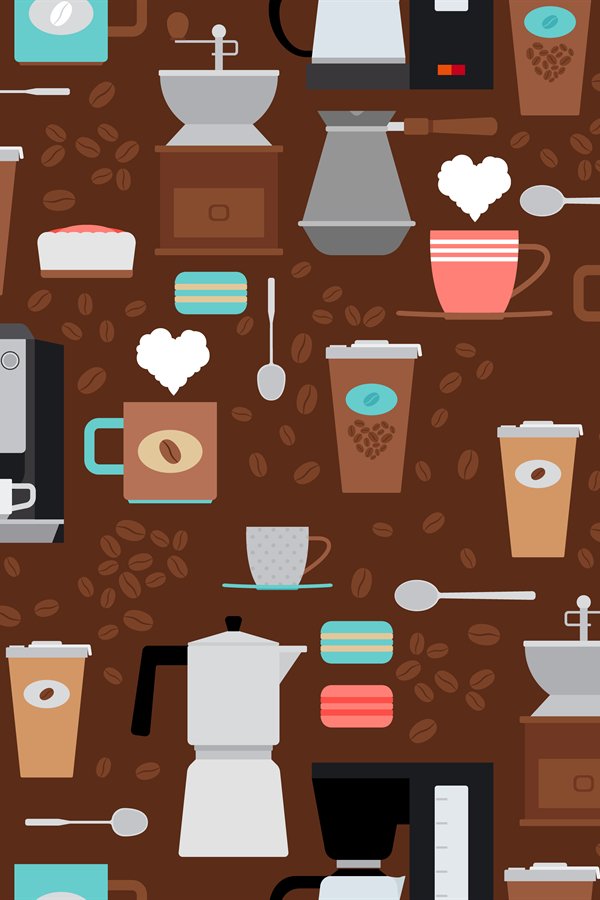 Coffee shop seamless pattern