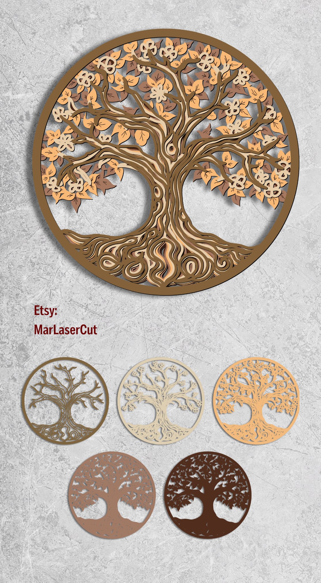 3D SVG Laser Cut Tree of life