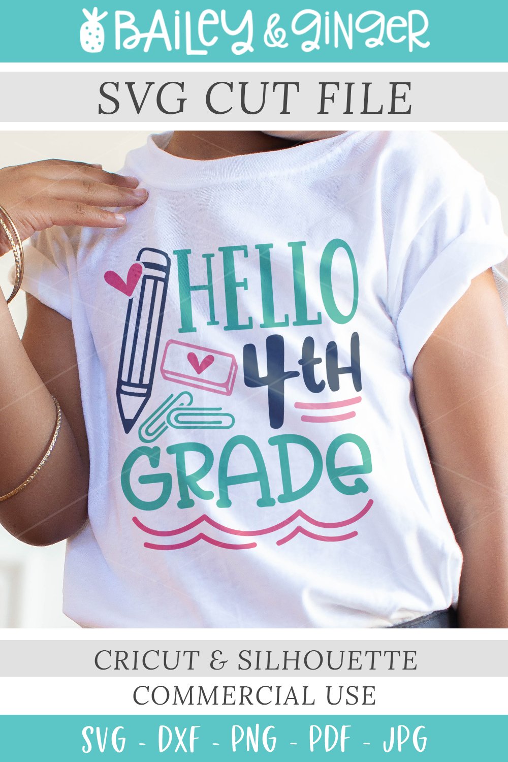 Hello 4th Grade - First Day of School SVG Cut File