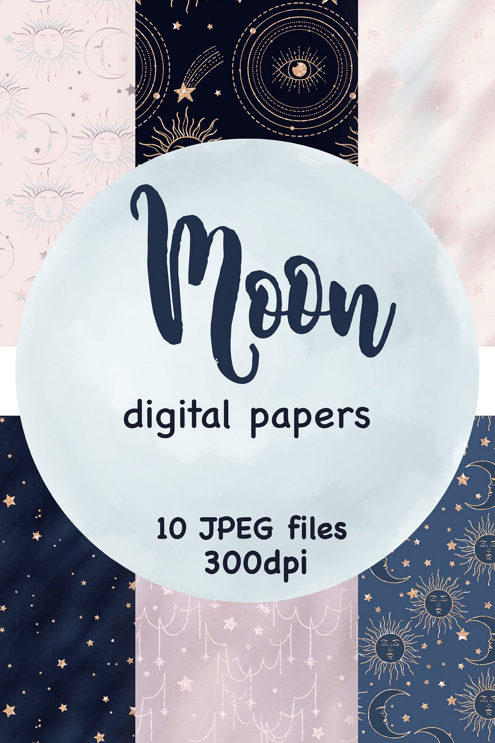 Moon Pattern | Zodiac Digital Paper