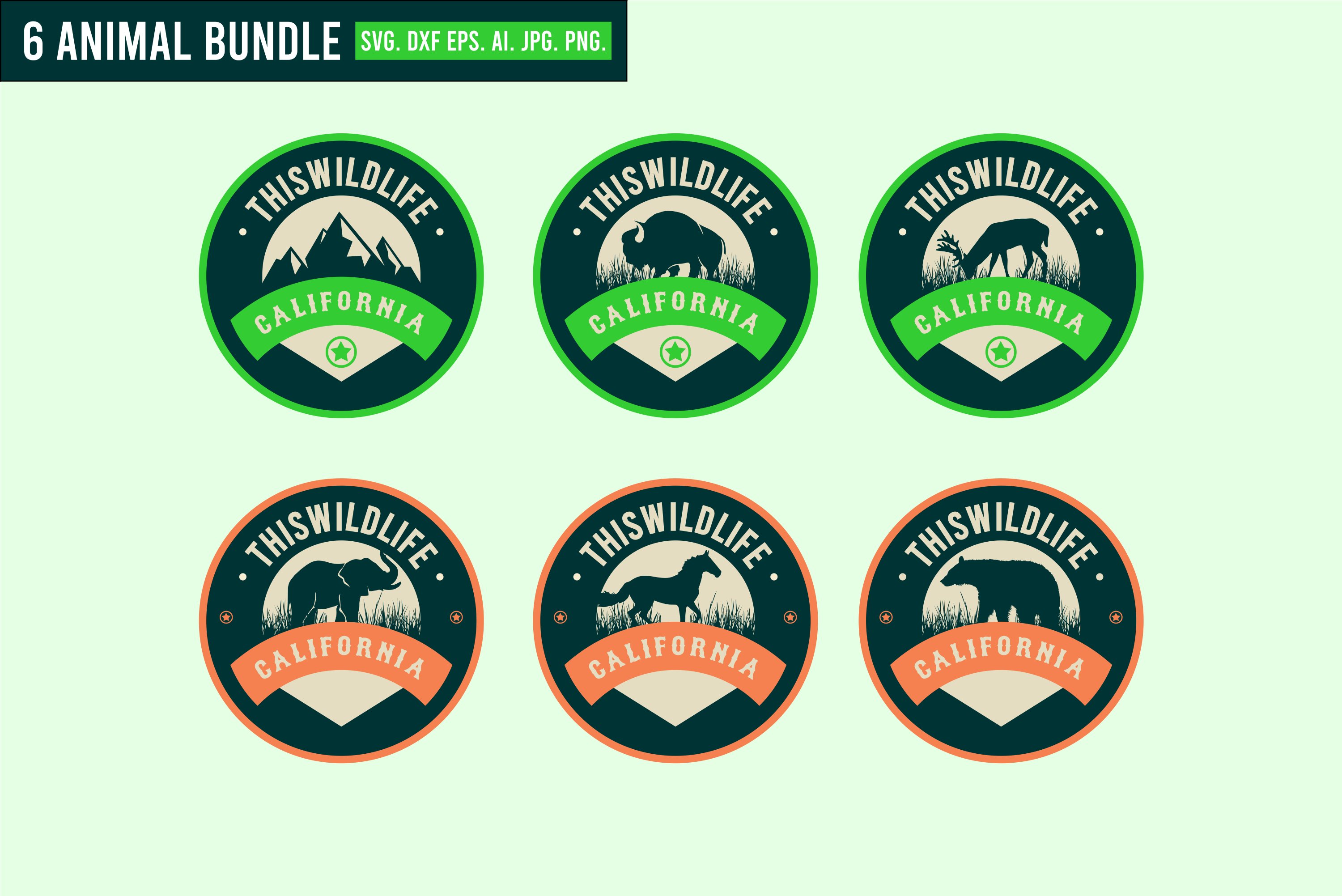 Badge Animal SVG Bundle 6 Designs