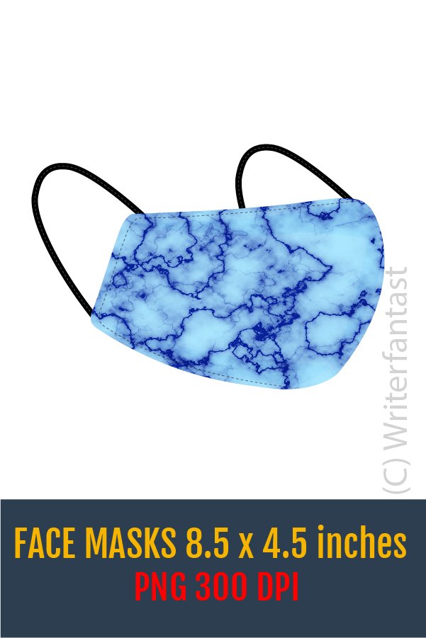 Face masks templates, blue Marble (1224237)